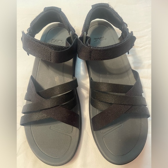 Teva | Shoes | Teva Black Strappy Sandals With Velcro Straps | Poshmark